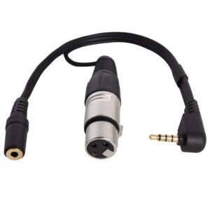 lyxpro xlr female to trrs, connects professional xlr microphones to ios, iphone, ipad, and ipod includes output for headphones, small (10 inches)