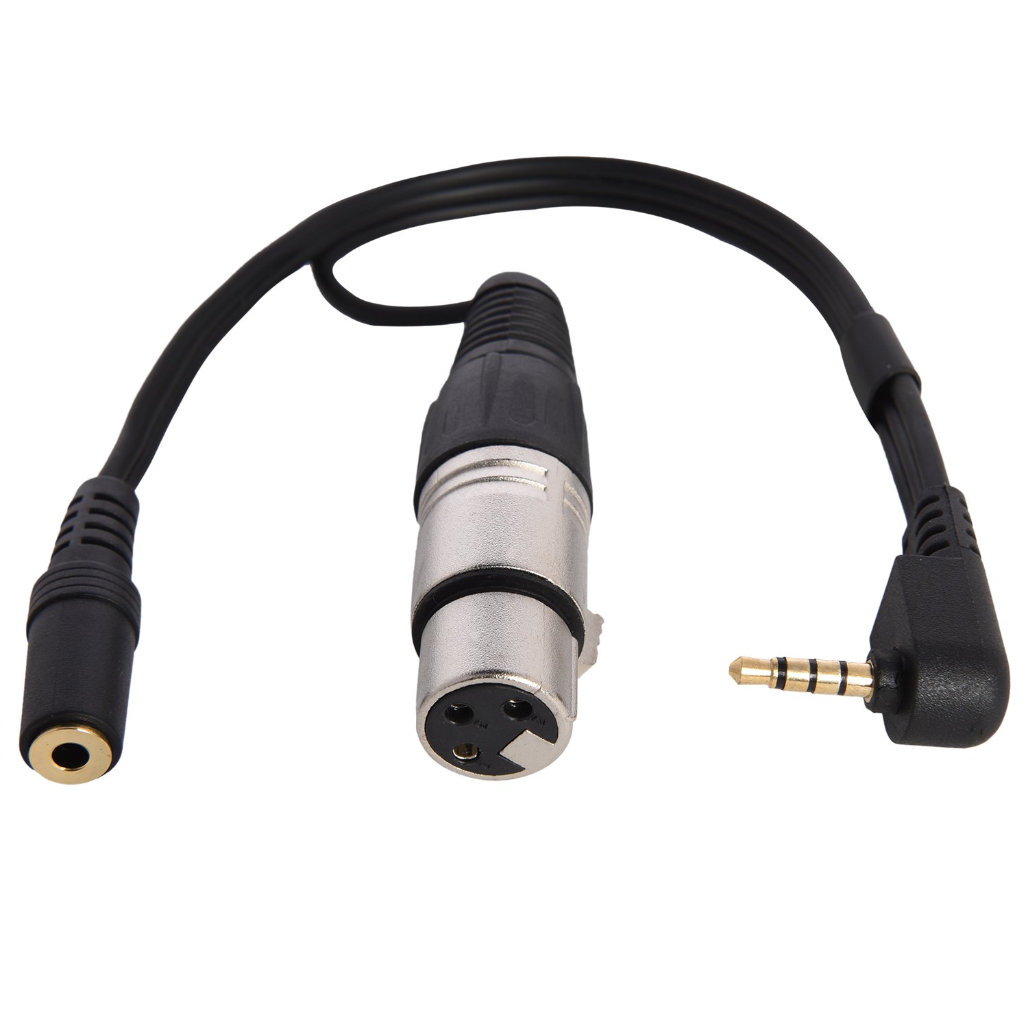 LyxPro XLR Female to TRRS, Connects Professional XLR Microphones to iOS, iPhone, iPad, and iPod Includes Output for Headphones, Small (10 Inches)