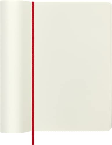 Moleskine Classic Notebook, Soft Cover, Large (5" x 8.25") Plain/Blank, Scarlet Red, 192 Pages