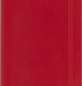 Moleskine Classic Notebook, Soft Cover, Large (5" x 8.25") Plain/Blank, Scarlet Red, 192 Pages