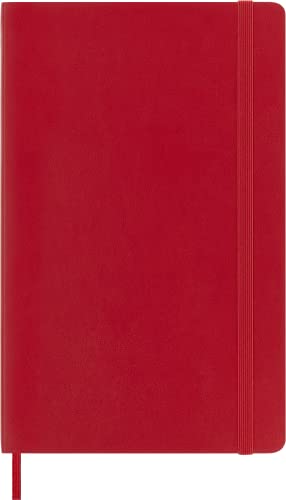 Moleskine Classic Notebook, Soft Cover, Large (5" x 8.25") Plain/Blank, Scarlet Red, 192 Pages