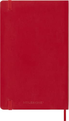 Moleskine Classic Notebook, Soft Cover, Large (5" x 8.25") Plain/Blank, Scarlet Red, 192 Pages