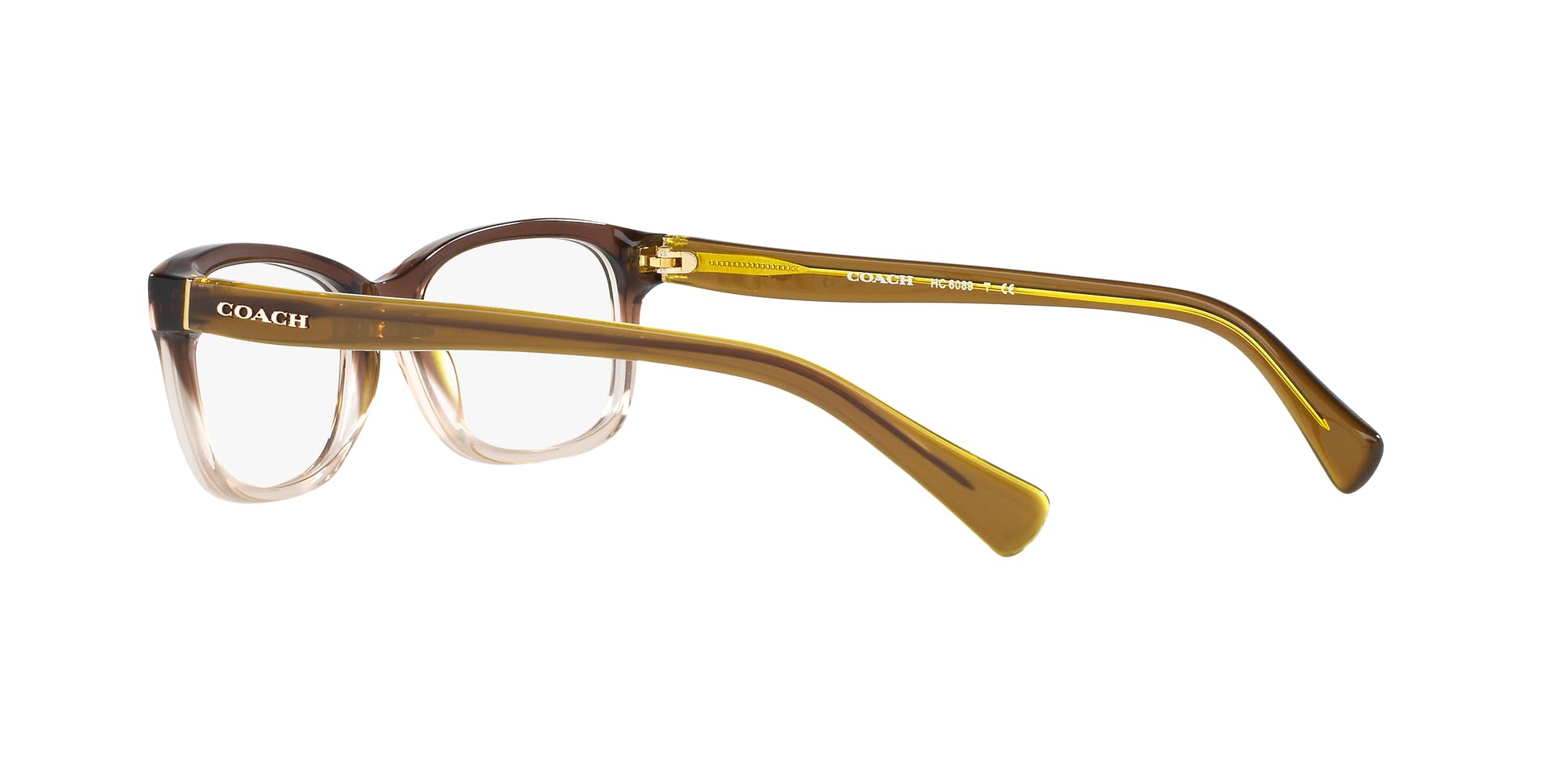 Coach HC6089 Prescription Eyewear Frames, Transparent Olive Gradient/Demo Lens, 51 mm