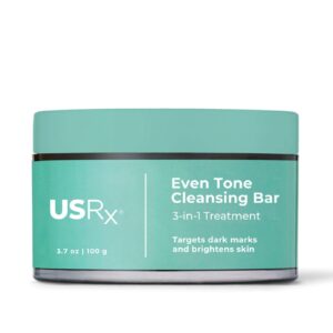 urban skin rx® even tone cleansing bar | 3-in-1 daily cleanser, exfoliator, and brightening mask helps diminish uneven skin tone, formulated with kojic acid, azelaic acid, and niacinamide | 3.7 oz