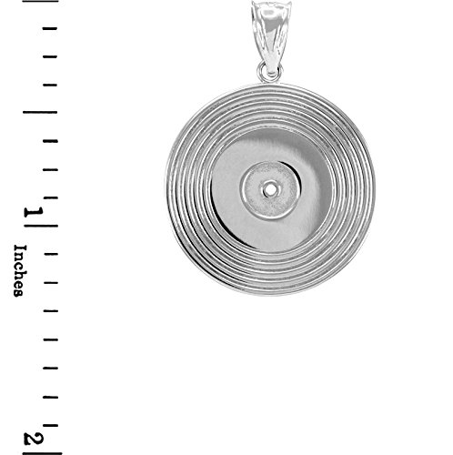 925 Sterling Silver Vinyl Disc Music Recoring Charm Pendant