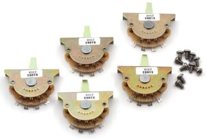 oak grigsby 5-way blade switch for telecaster and stratocaster, 5-way pickup selector switch, includes mounting screws, pack of 5