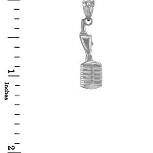 Fine 925 Sterling Silver Studio Mic Microphone Charm Pendant