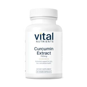 vital nutrients curcumin extract 700mg | vegan curcumin supplements with black pepper extract | antioxidant support for joint, liver, and cellular health* | gluten, dairy, soy free | 60 capsules