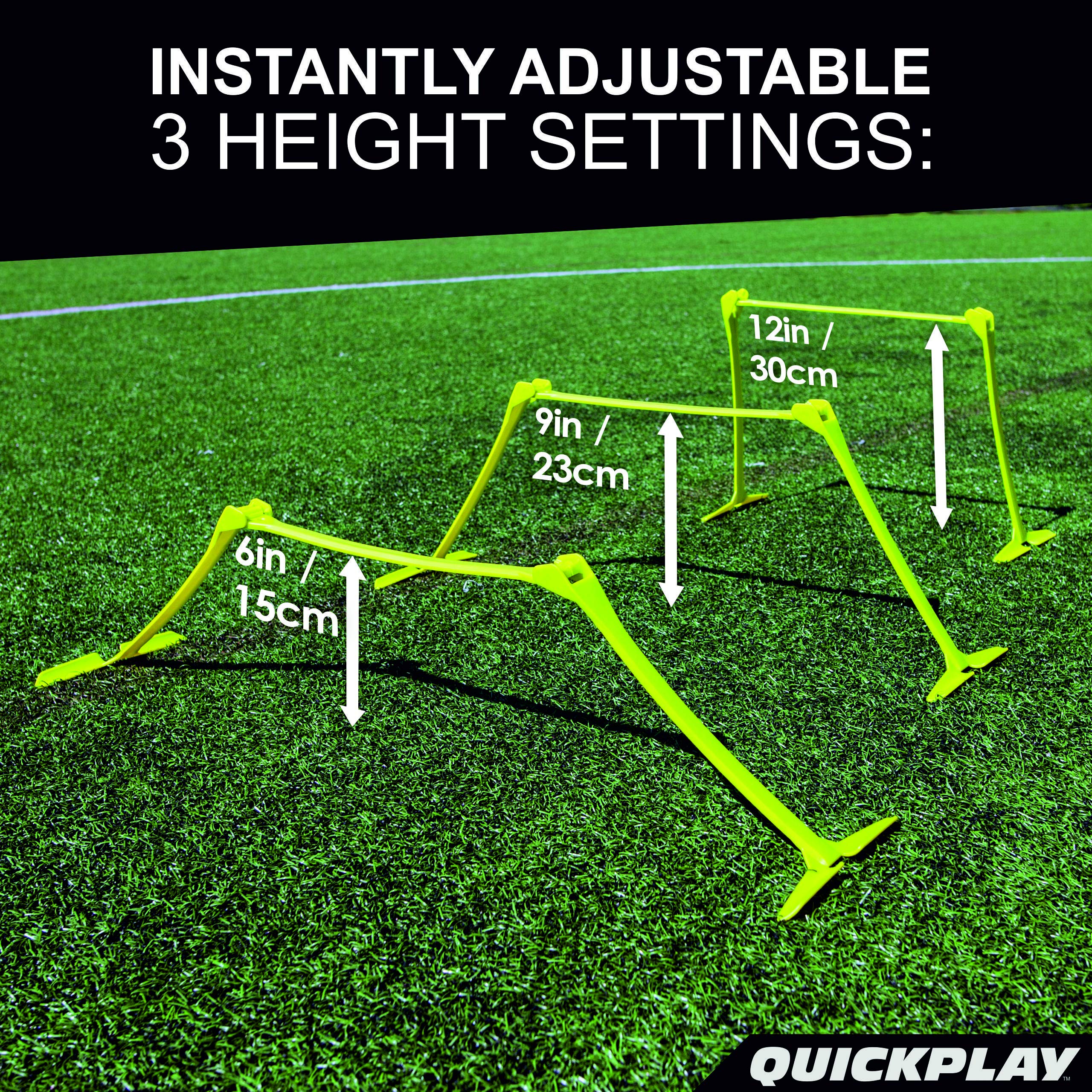 QUICKPLAY PRO Adjustable Height: 6", 9" + 12" The Original All-in-One Speed Hurdles (Set of 6) Speed Training Hurdles, Agility Hurdles and Plyometric Hurdles Patented