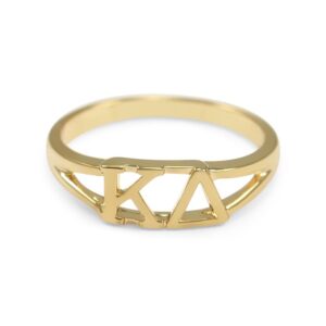 The Collegiate Standard Kappa Delta 14k Gold Plated Sorority Ring with Greek letters