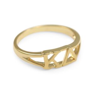 The Collegiate Standard Kappa Delta 14k Gold Plated Sorority Ring with Greek letters