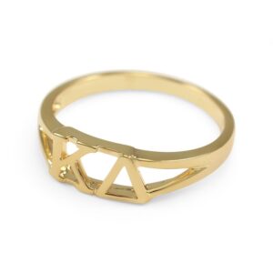 The Collegiate Standard Kappa Delta 14k Gold Plated Sorority Ring with Greek letters