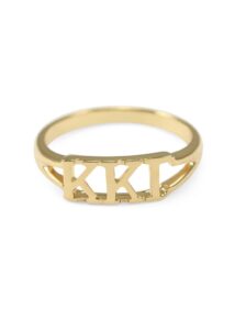 the collegiate standard kappa kappa gamma 14k gold plated sorority ring with greek letters