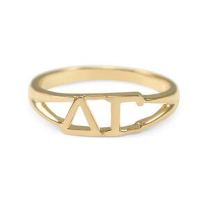 The Collegiate Standard Delta Gamma 14k Gold Plated Sorority Ring with Greek letters