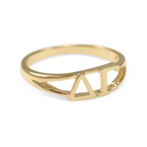 The Collegiate Standard Delta Gamma 14k Gold Plated Sorority Ring with Greek letters