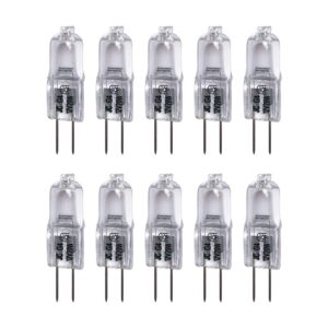 vstar g4 12v 20w halogen bulb jc type bi-pin light,clear, g4 bi-pin base, halogen light bulb (20w 10pack)