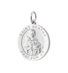 us jewels ladies 925 sterling silver saint agatha medal pendant, 18.5mm