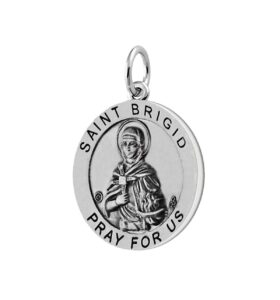 us jewels ladies 925 sterling silver saint brigid medal pendant, 18.5mm