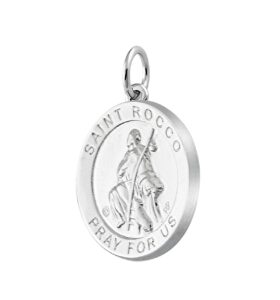 us jewels ladies 925 sterling silver saint rocco medal pendant, 18.5mm