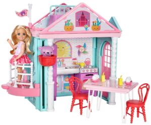 barbie club chelsea two-story playhouse playset and teddy bear