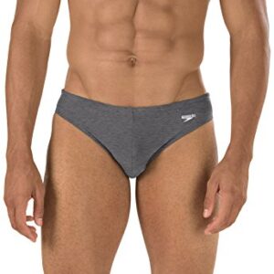 Speedo Men's Swimsuit Brief Powerflex Eco Solar, Heather Grey, 38