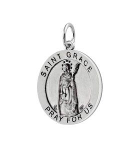 us jewels ladies 925 sterling silver saint grace medal pendant, 18.5mm