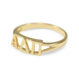 The Collegiate Standard Alpha Delta Pi 14k Gold Plated Sorority Ring with Greek letters (7.0)