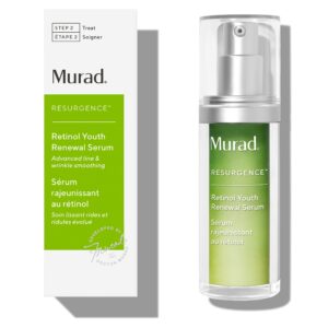 murad retinol youth renewal serum - rapid-action retinol treatment for face and neck - visibly reduces lines and wrinkles, firms and smooths skin, nightly use formula - 1.0 fl oz