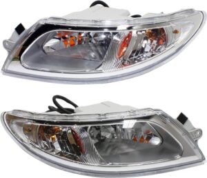 evan fischer headlight set compatible with 2002-2016 international 4400lp 4400 left driver and right passenger side halogen with bulb(s)