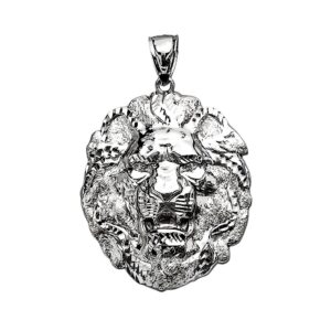 large textured lion pendant