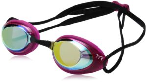 tyr blackhawk racing femme mirrored googles, gold/pink/black, one size