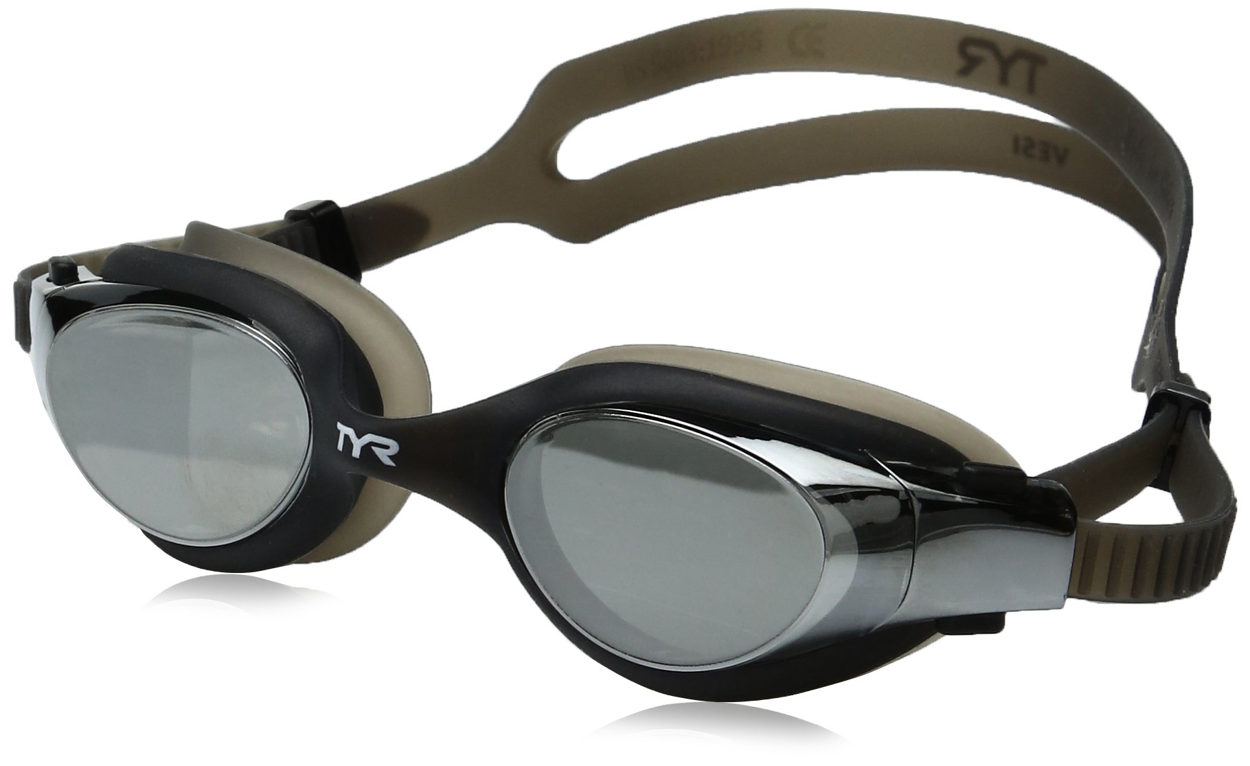 TYR Vesi Mirrored Googles, Silver/Black, One Size