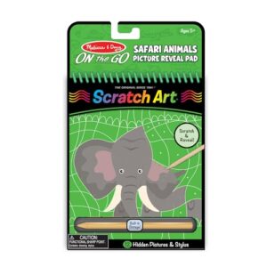 Melissa & Doug On the Go Scratch Art Activity Books 3-Pack - Safari Animals, Animal Families, Vehicles - FSC Certified