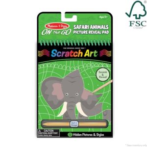 Melissa & Doug On the Go Scratch Art Activity Books 3-Pack - Safari Animals, Animal Families, Vehicles - FSC Certified