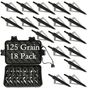 aiskaer 18 pack hunting broadheads,arrow heads hunting,10 blades archery broadheads archery arrows hunting points metal tips for compound bow and traditional bow