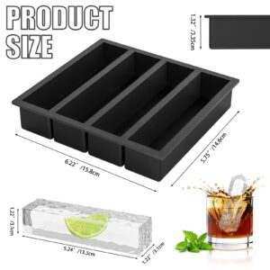 Vinkoe Kitchen Silicone Ice Cube Trays Large for Whisky, Collins Ice Cube Mold Tray Also Used for Butter Mold, 2 Count