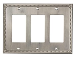 richelieu hardware bp86111195 traditional 3-gang decora wall plate, brushed nickel