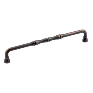 richelieu hardware bp740192borb boucherville collection 7 9/16-inch (192 mm) center-to-center brushed oil-rubbed bronze traditional cabinet and drawer pull handle for kitchen, bathroom, and furniture