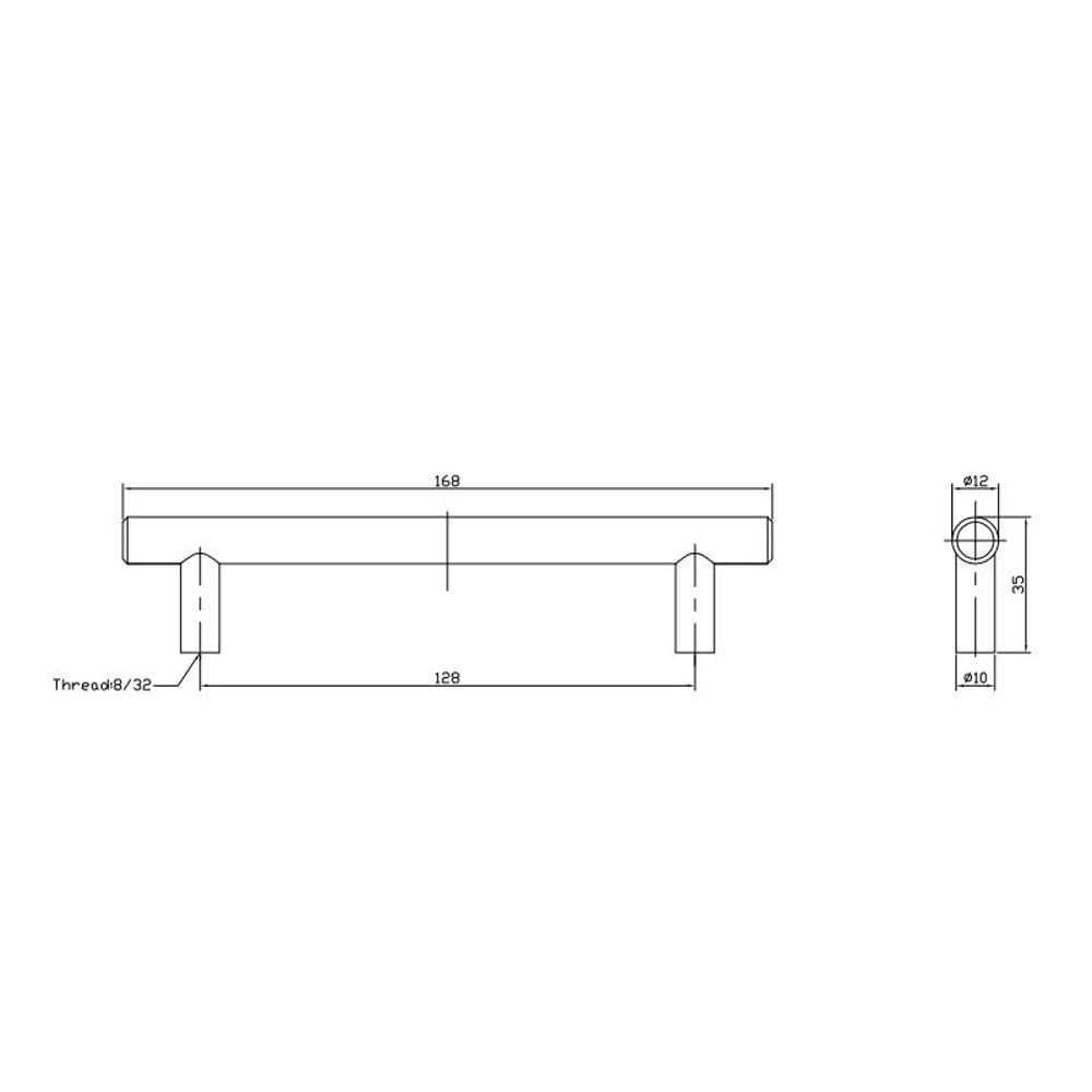 Richelieu Hardware BP205128BORB Roosevelt Collection 5 1/16-inch (128 mm) Center-to-Center Brushed Oil-Rubbed Bronze Modern Cabinet and Drawer Bar Pull Handle for Kitchen, Bathroom, and Furniture