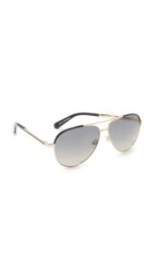 kate spade sunglasses (safilo group) women's amarissa aviator sunglasses, gold black/dark gray shaded, 59 mm