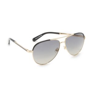 Kate Spade Sunglasses (Safilo Group) Women's Amarissa Aviator Sunglasses, Gold Black/Dark Gray Shaded, 59 mm