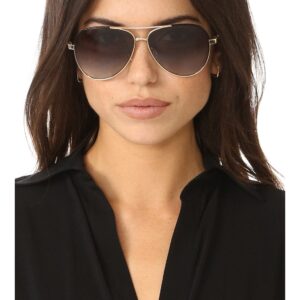 Kate Spade Sunglasses (Safilo Group) Women's Amarissa Aviator Sunglasses, Gold Black/Dark Gray Shaded, 59 mm