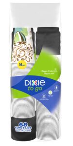 dixie perfectouch grab 'n go 16 oz hot cups with lids - 68 count