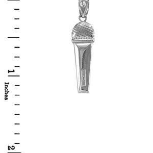 925 Sterling Silver Singer Microphone Music Charm Pendant