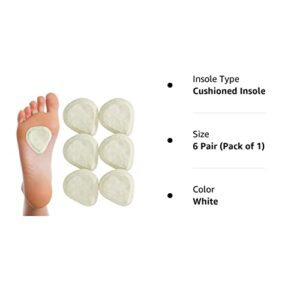 Metatarsal Felt Foot Pad Skived Cut (1/4" Thick) - 6 Pairs (12 Pieces)