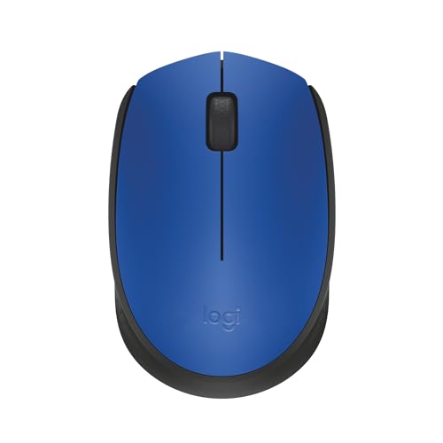 Logitech M170 Wireless Mouse for PC, Mac, Laptop, 2.4 GHz with USB Mini Receiver, Optical Tracking, 12-Months Battery Life, Ambidextrous - Blue