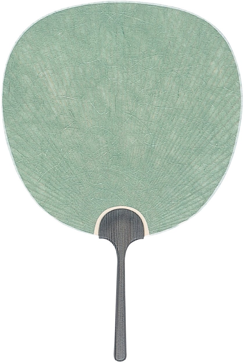 Shiomi Dan Fan 1371 Earth Fan (Hand-dyed Unryu), 11.0 x 16.5 inches (28 x 42 cm), Green