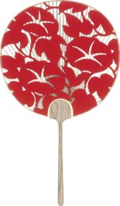 shiomi fan 2002 tanabata fan (red) double-sided watermark, 9.8 x 16.9 inches (25 x 43 cm)