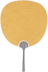 shiomi dan fan 1372 earth fan (hand-dyed unryu), 11.0 x 16.5 inches (28 x 42 cm), yellow