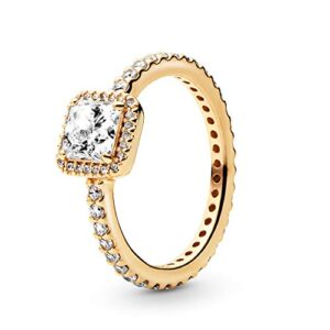 pandora jewelry timeless elegance cubic zirconia ring in gold 14k, size 7